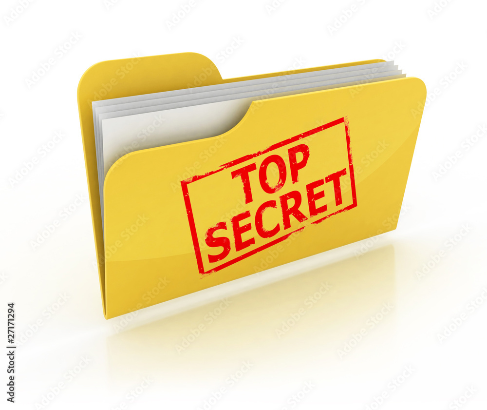 top secret folder icon over the white background Stock Illustration ...