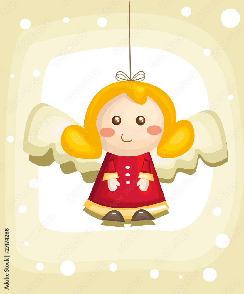Cute cartoon angel, vector illustration Stock Vector | Adobe Stock