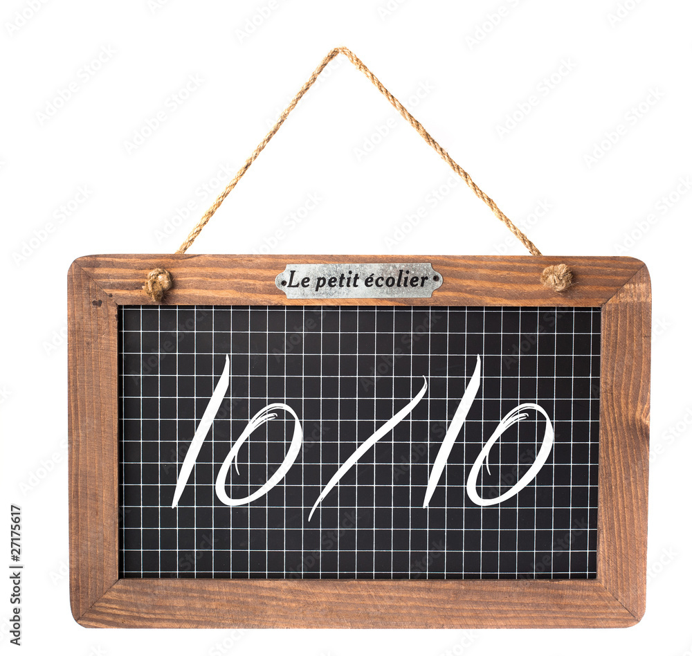 note devoir école ardoise résultat passage classe écolier bie Stock ...