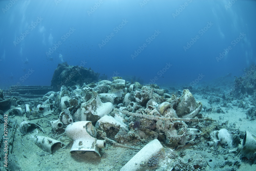 Wrecked remains of the cargo of the Yolanda shipwreck. Stock Photo ...