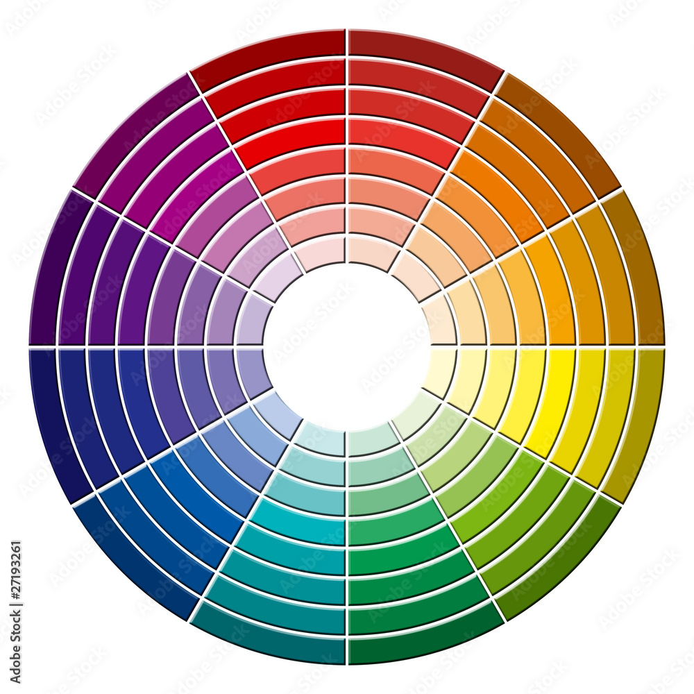 pastilles de couleurs sur roue chromatique Photos | Adobe Stock