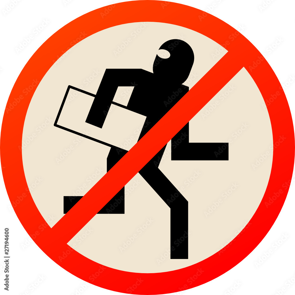No thief sign, vector illustration Stock Vector | Adobe Stock