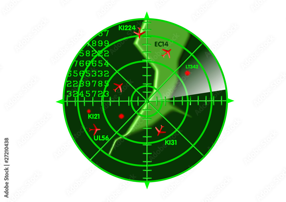 Radar - Flight-Radar - Flugradar Stock Illustration | Adobe Stock