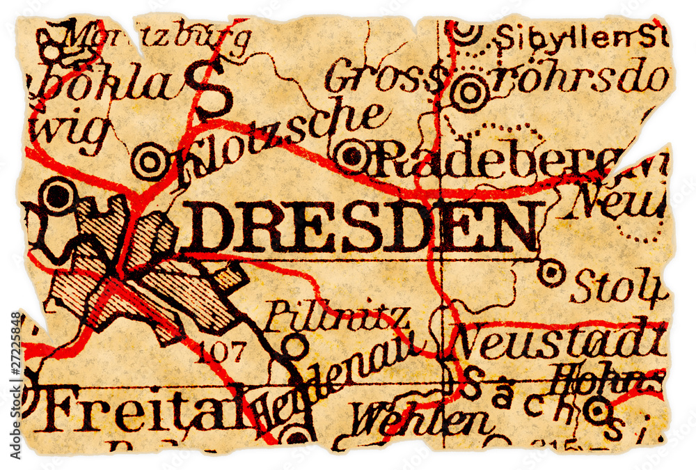 Dresden old map Stock Illustration | Adobe Stock