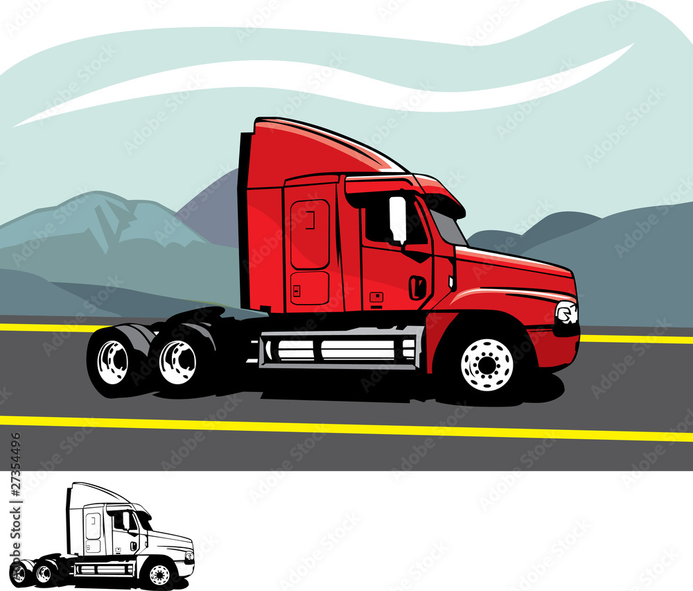 Trailer truck vector de Stock | Adobe Stock