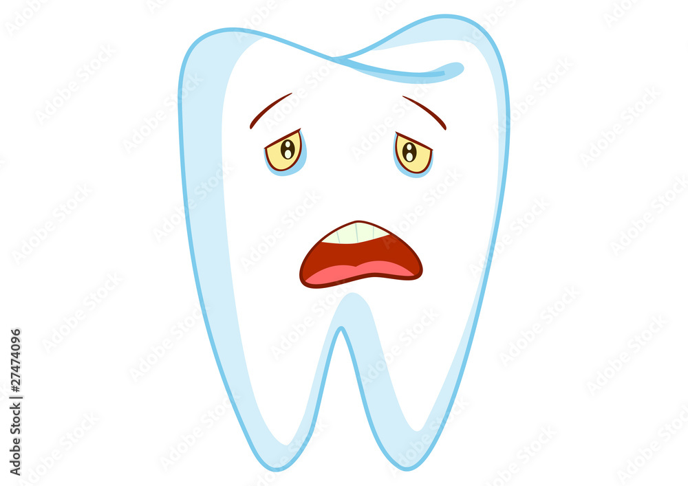 Sad Tooth Cartoon Character Illustration in Vector Stock Vector | Adobe ...