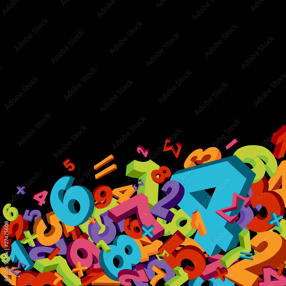 Abstract mathematics background with colorful numbers Stock Vector ...