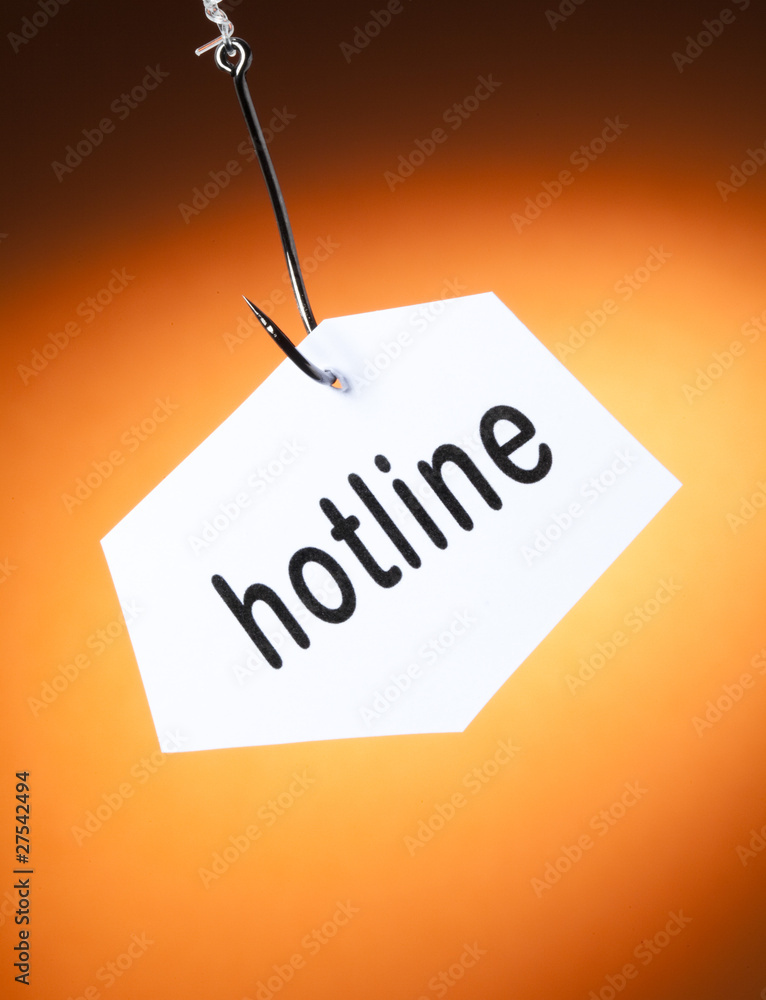 hotline mot accroché à hameçon crochet Photos | Adobe Stock