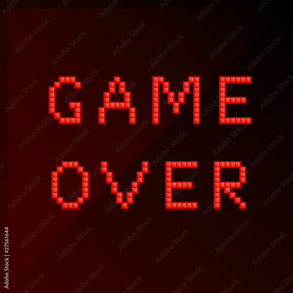 title "game over" in pixel art style Stock Vector | Adobe Stock