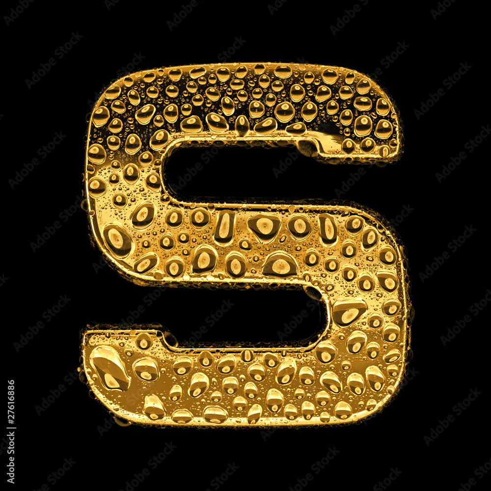 Gold metal three-dimensional alphabet symbol - letter S Stock Photo ...