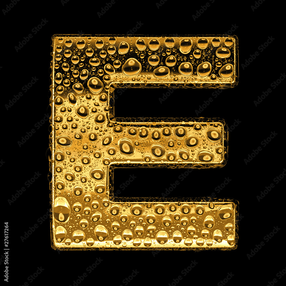 Gold metal three-dimensional alphabet symbol - letter E Stock Photo ...