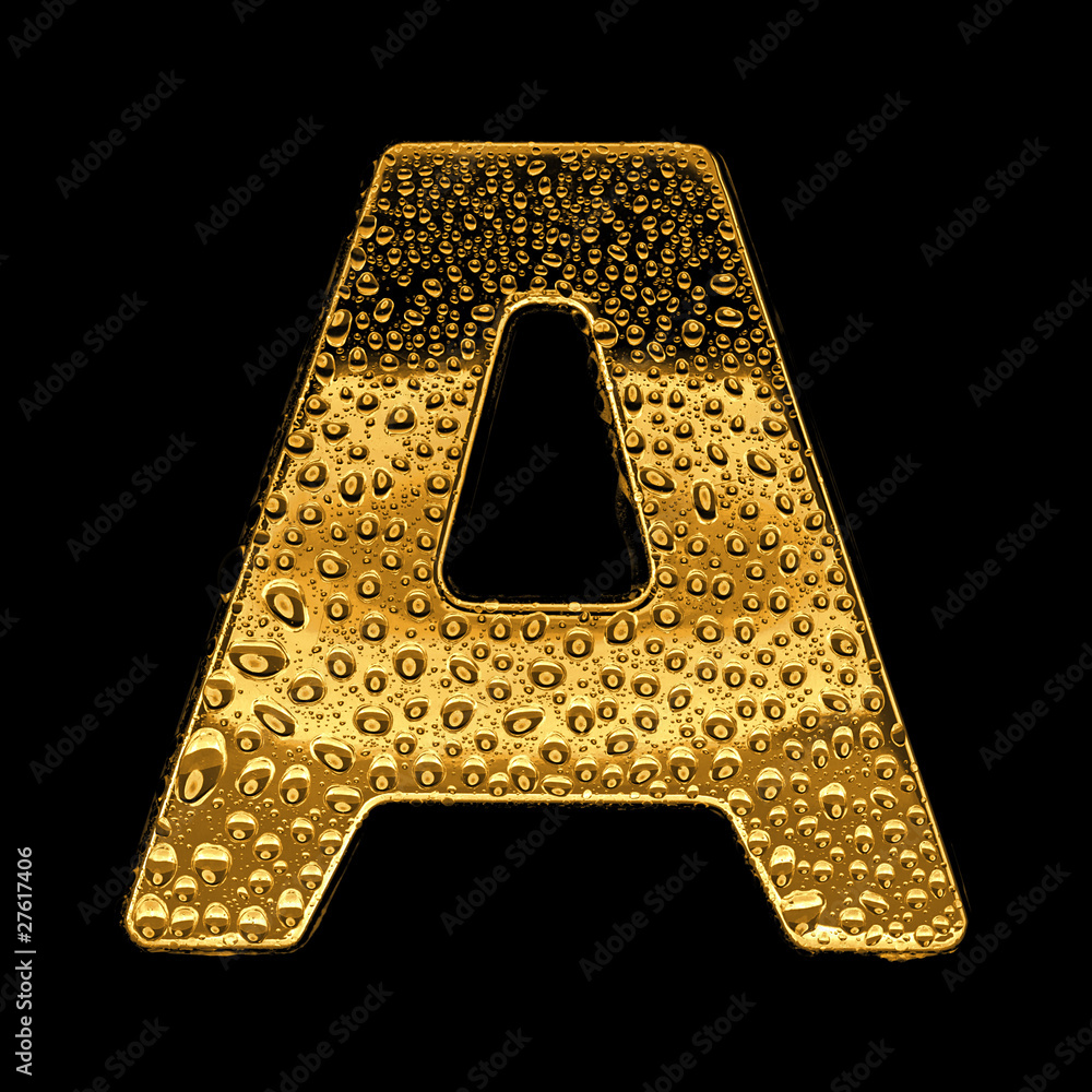 Gold metal three-dimensional alphabet symbol - letter A Stock Photo ...