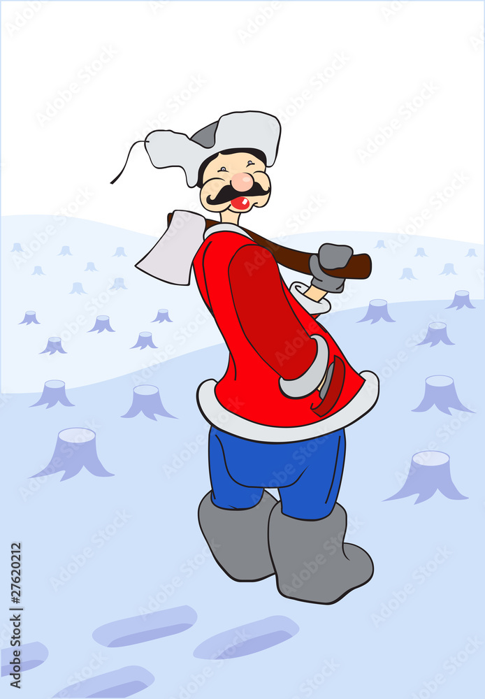 woodcutter Stock Illustration | Adobe Stock