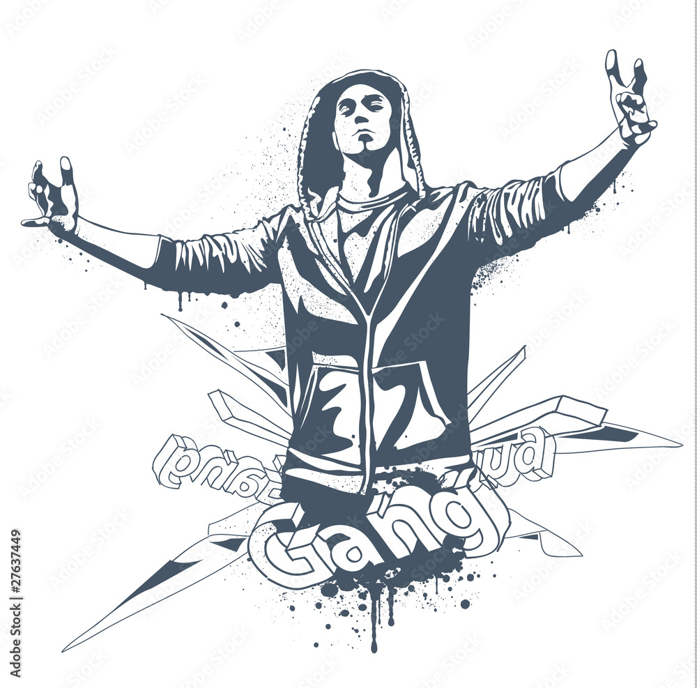 Grunge gang design Stock Vector | Adobe Stock