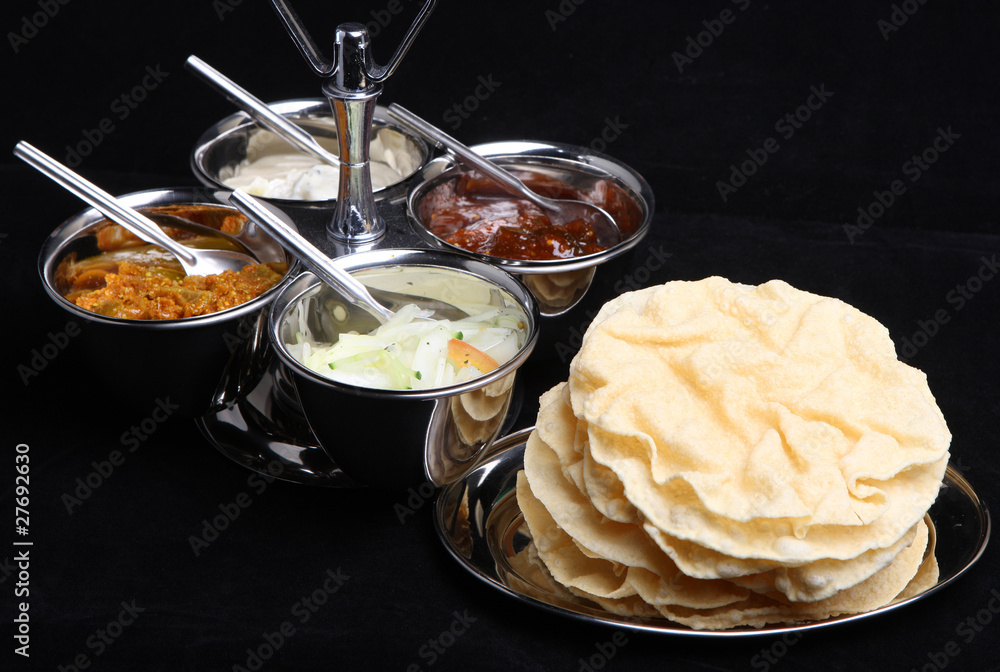 Indian Poppadums & Pickles Stock Photo | Adobe Stock