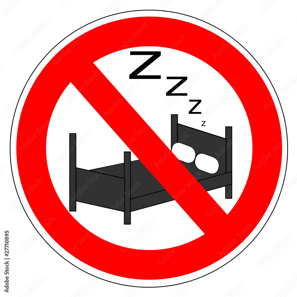 Panneau interdit de dormir Stock Vector | Adobe Stock