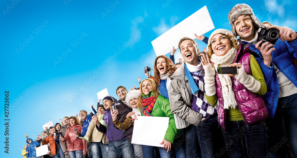 Group of rejoicing people Stock Photo | Adobe Stock