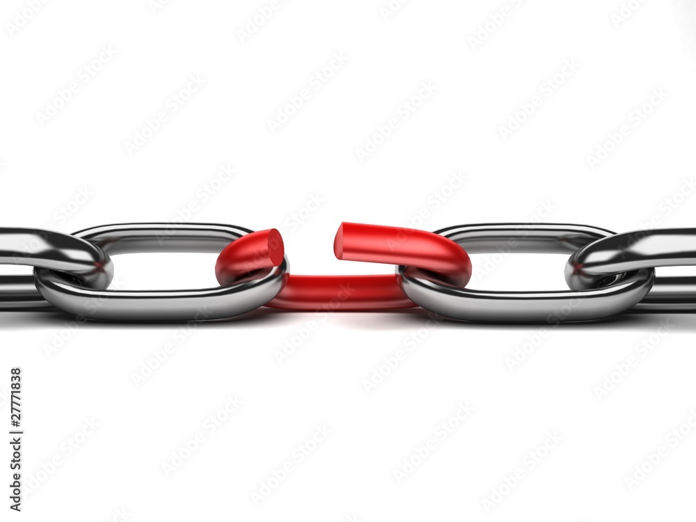 Isolated broken chain Stock Illustration | Adobe Stock