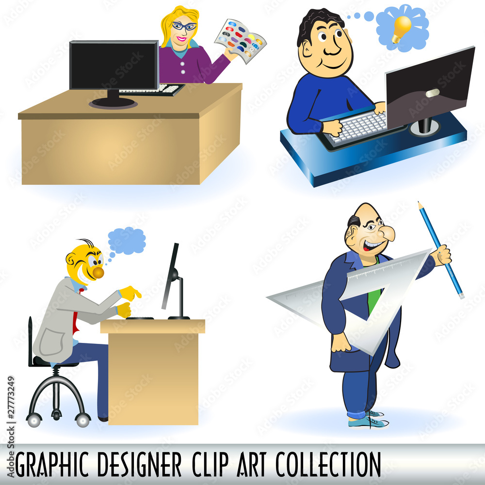 Graphic designer clip art collection Stock Vector | Adobe Stock