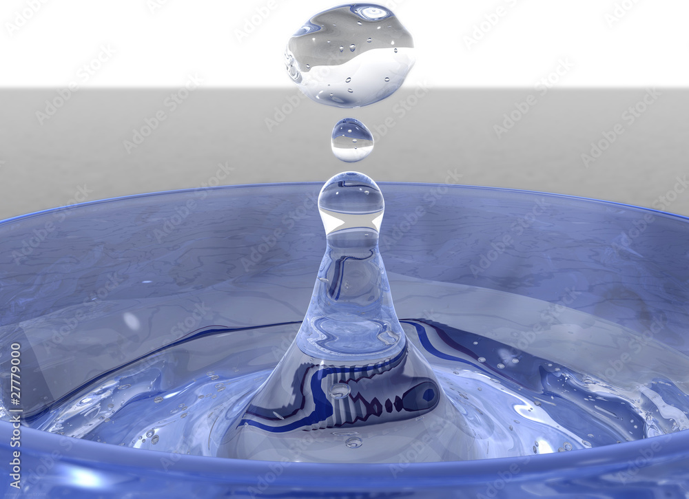 Wasserglas im Detail mit großem Tropfen Stock Illustration | Adobe Stock