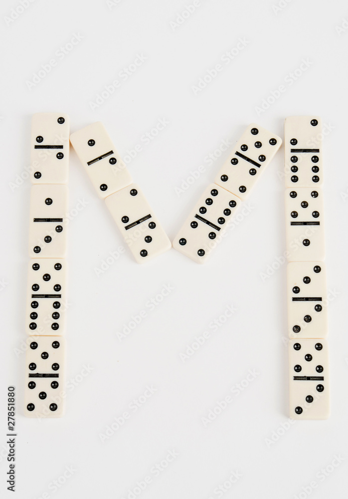 domino letter M isolated Stock Photo | Adobe Stock