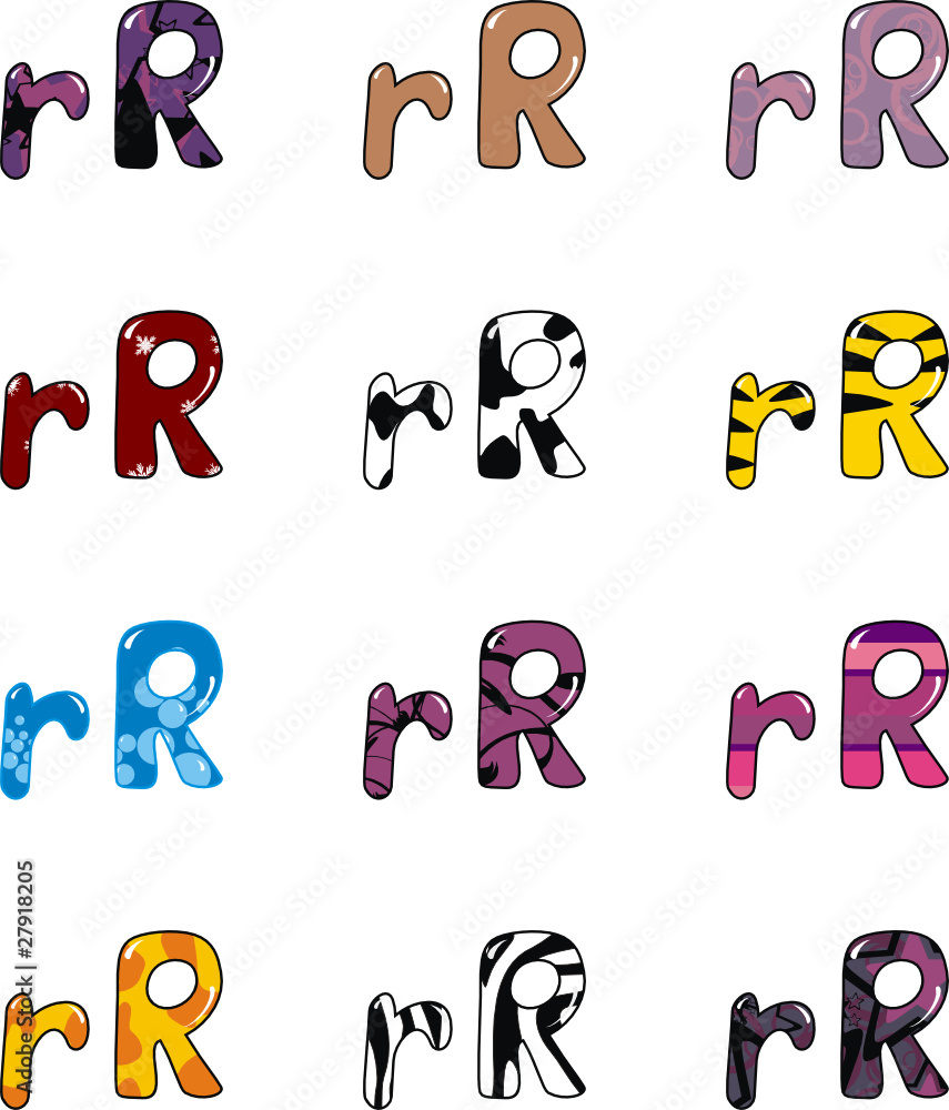 letter R cartoon Stock Vector | Adobe Stock