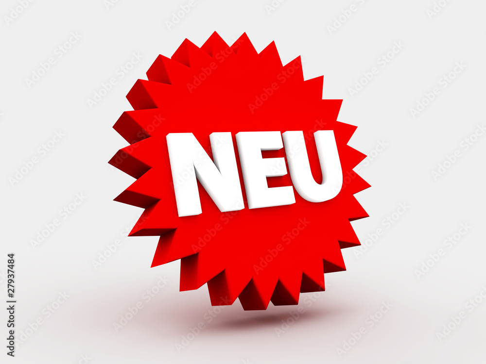 Schild, Hinweis, Störer mit Neu Stock-Illustration | Adobe Stock