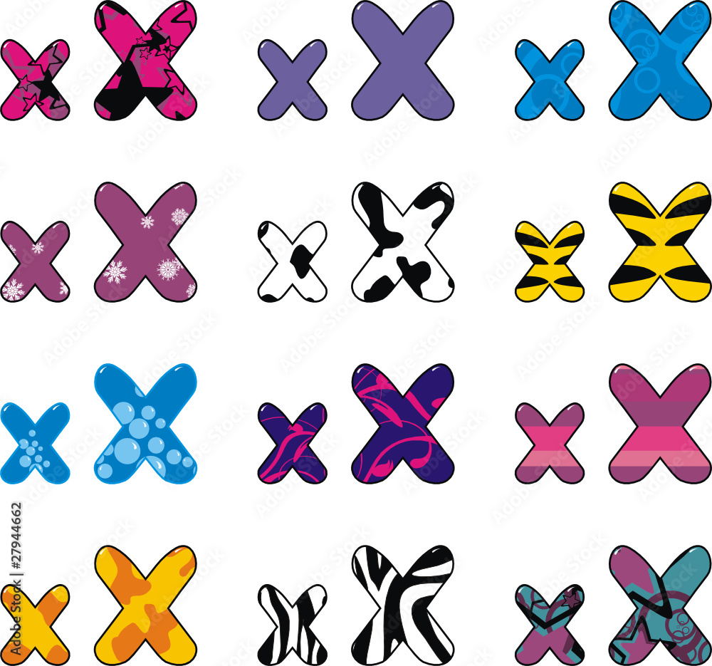 letter x cartoon Stock Vector | Adobe Stock