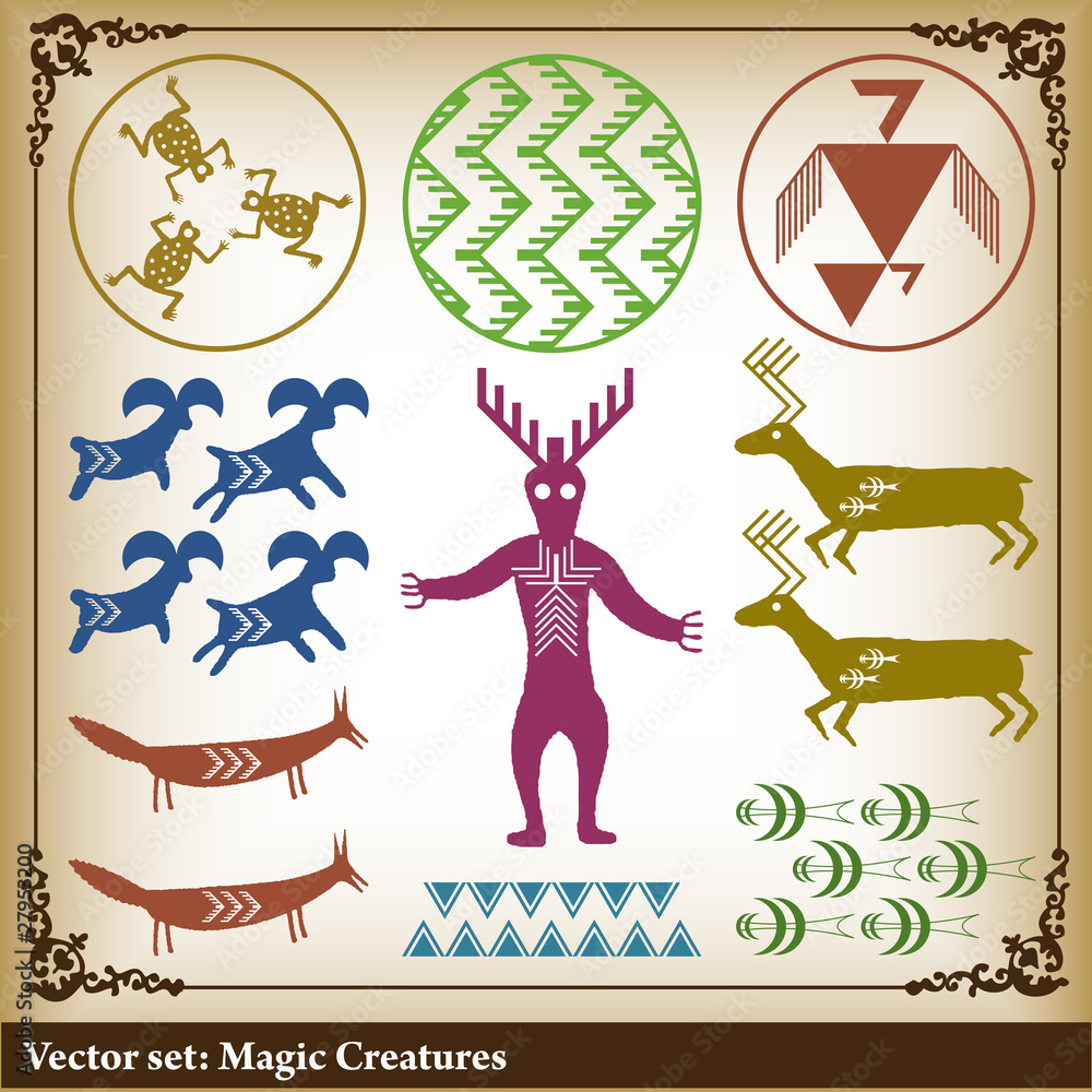 Ancient African symbols vector background Stock Vector | Adobe Stock