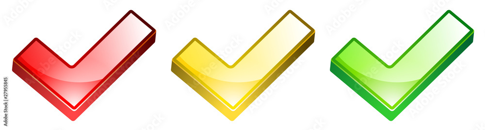 red, yellow and green tick mark Stock Vector | Adobe Stock