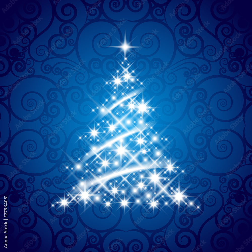 blue Tree Christmas Stock Vector | Adobe Stock