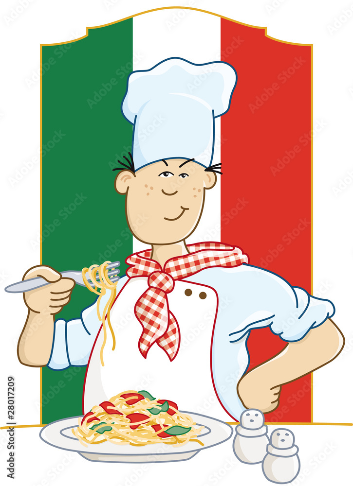 Spaghetti chef Stock Vector | Adobe Stock