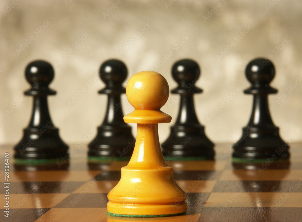 chess game over wood chart.soldier cornered. Stock Photo | Adobe Stock