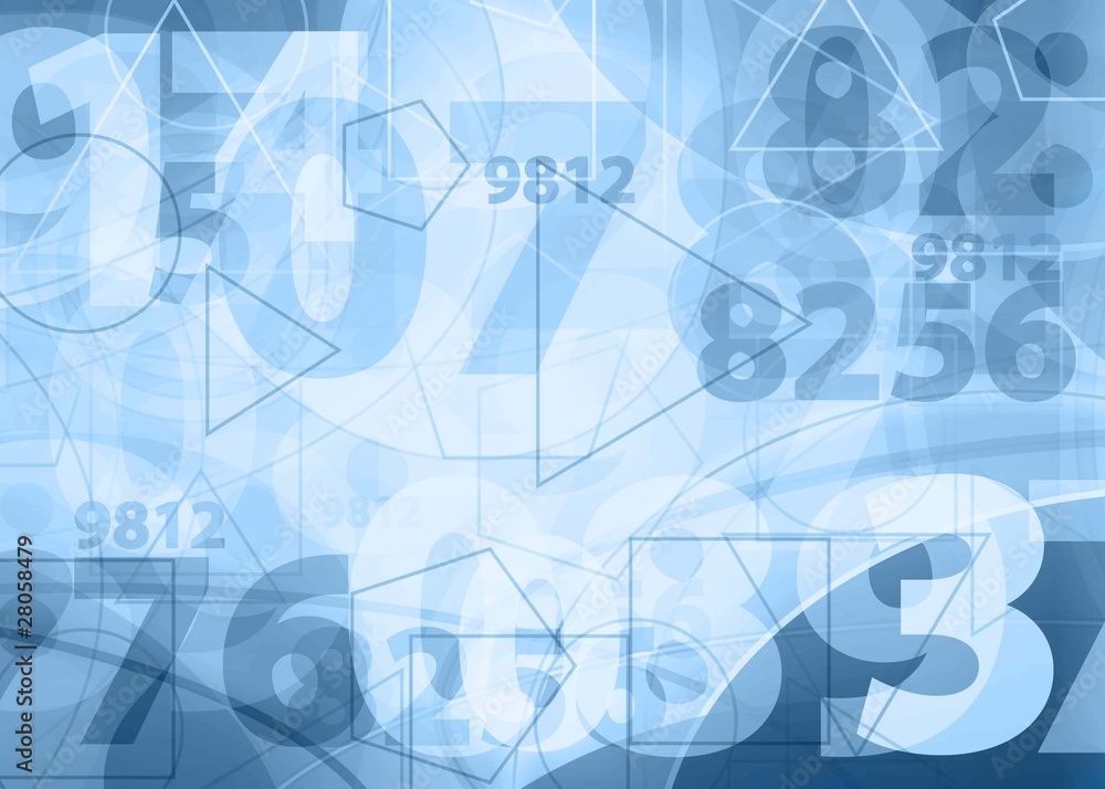 Light blue numbers design Stock Illustration | Adobe Stock