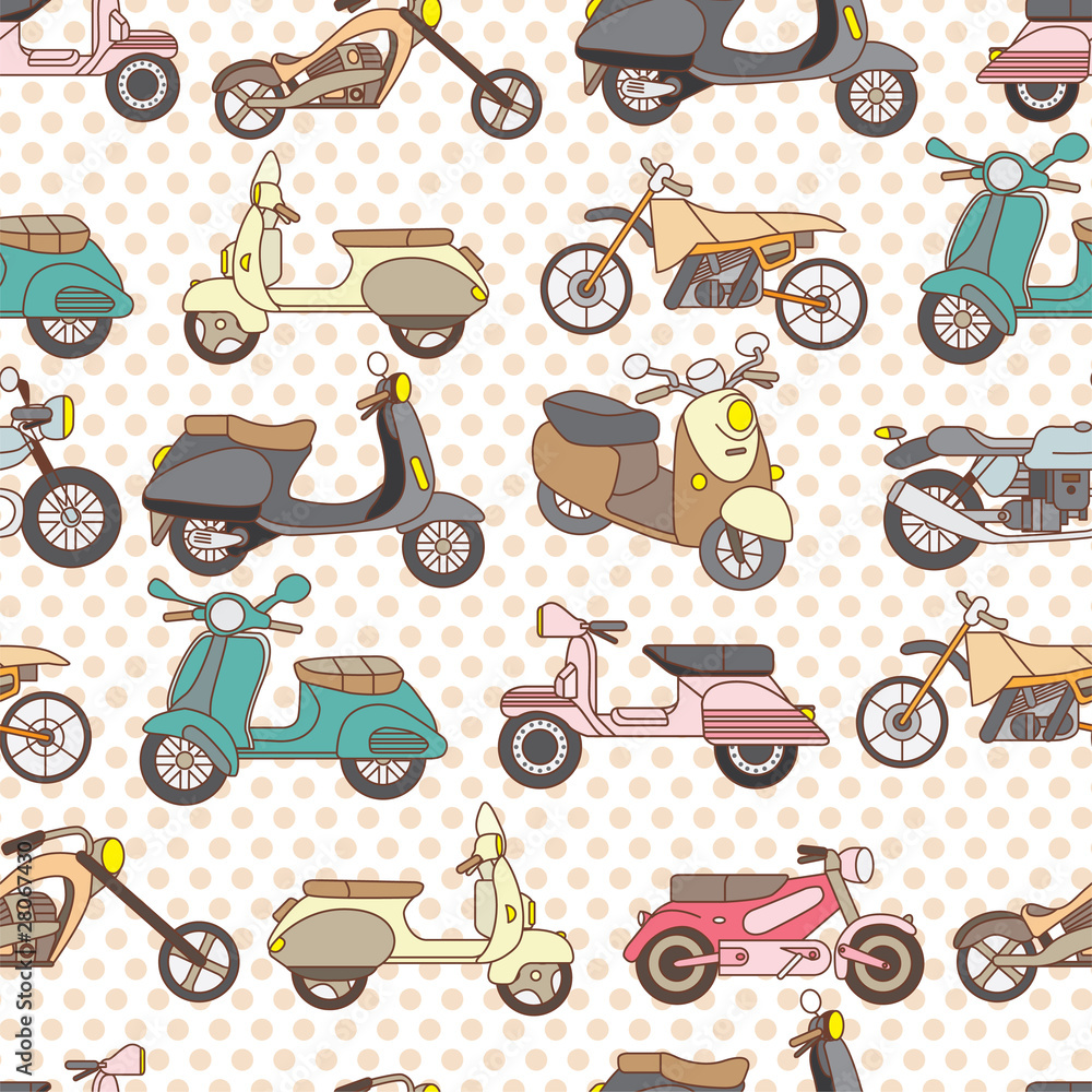 seamless motorcycle pattern Stock Vector | Adobe Stock