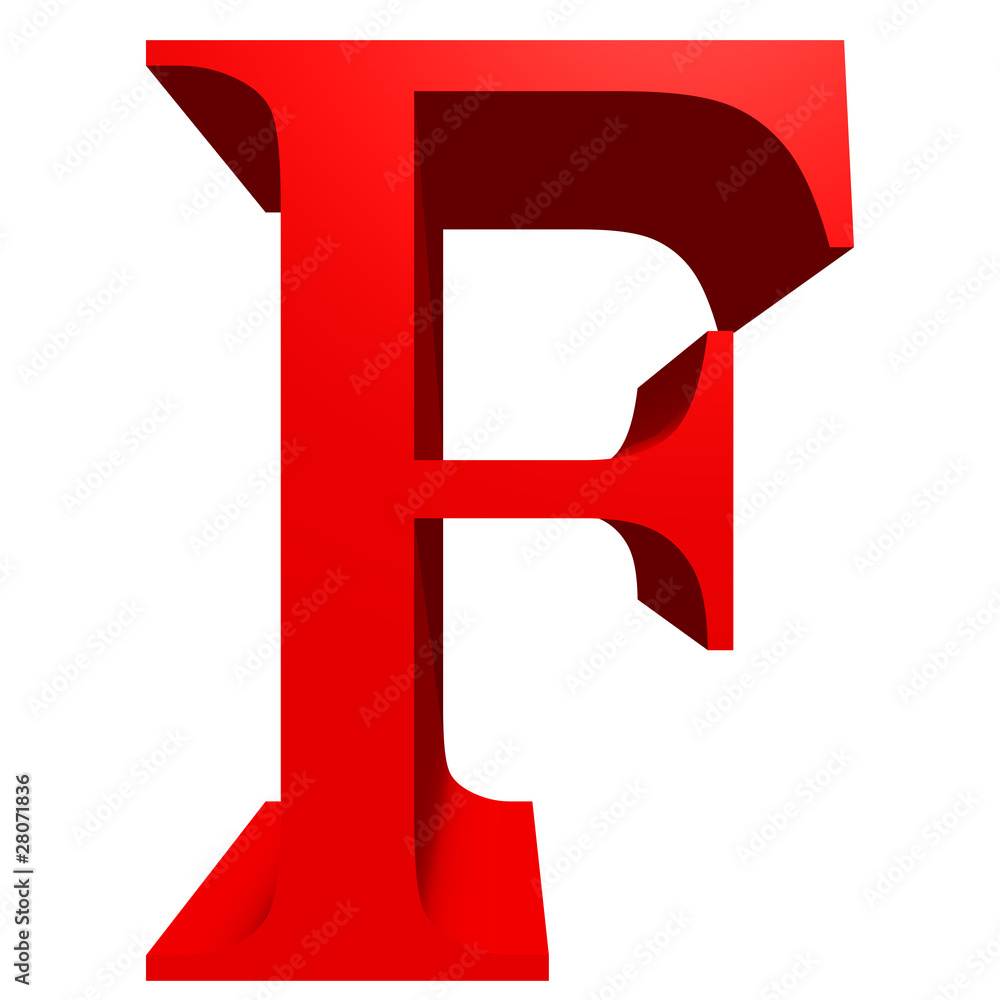 High resolution 3D red font isolated on white background Stock ...