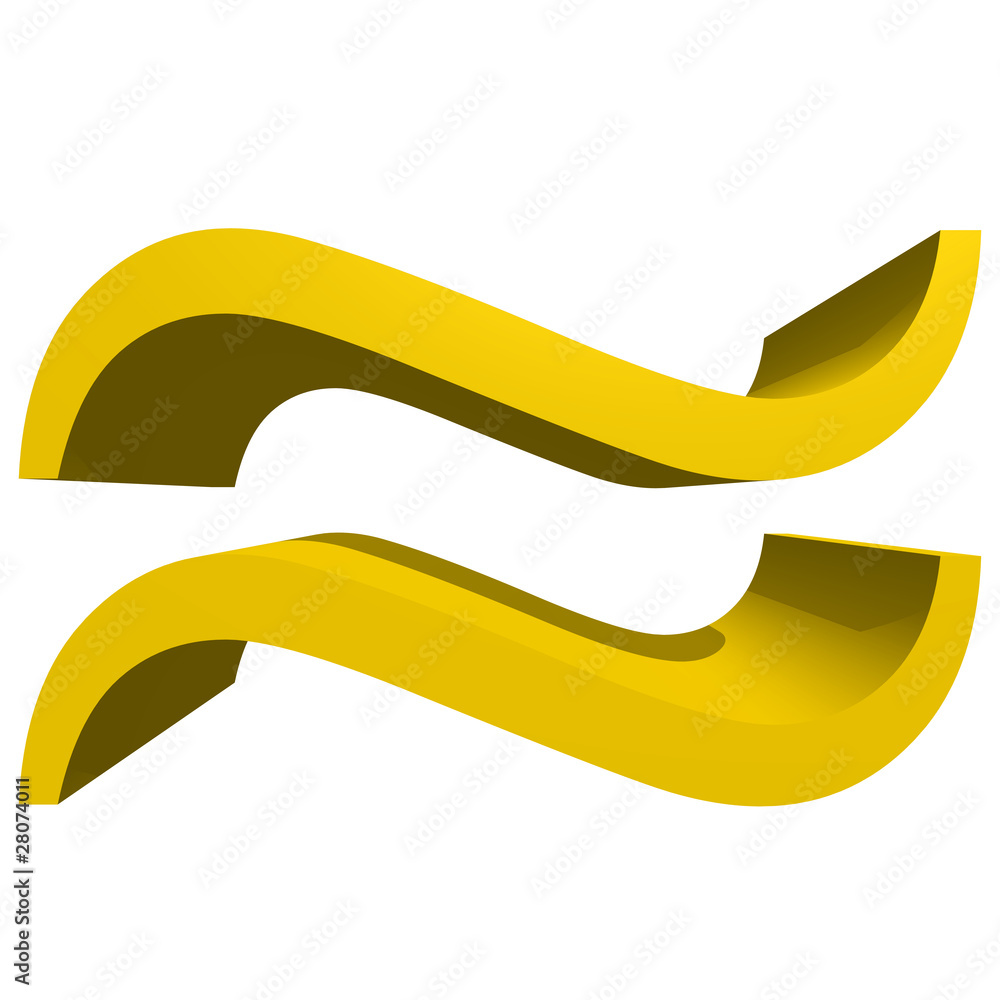 High resolution 3D yellow symbol isolated on white background Stock ...