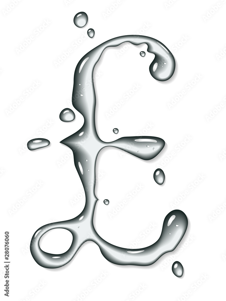 Vector water pound sign - water font Stock Vector | Adobe Stock