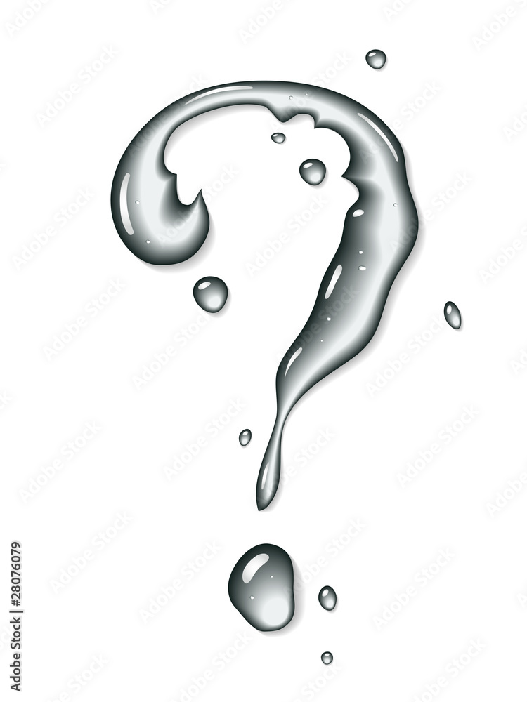 Vector water question mark - water font Stock Vector | Adobe Stock