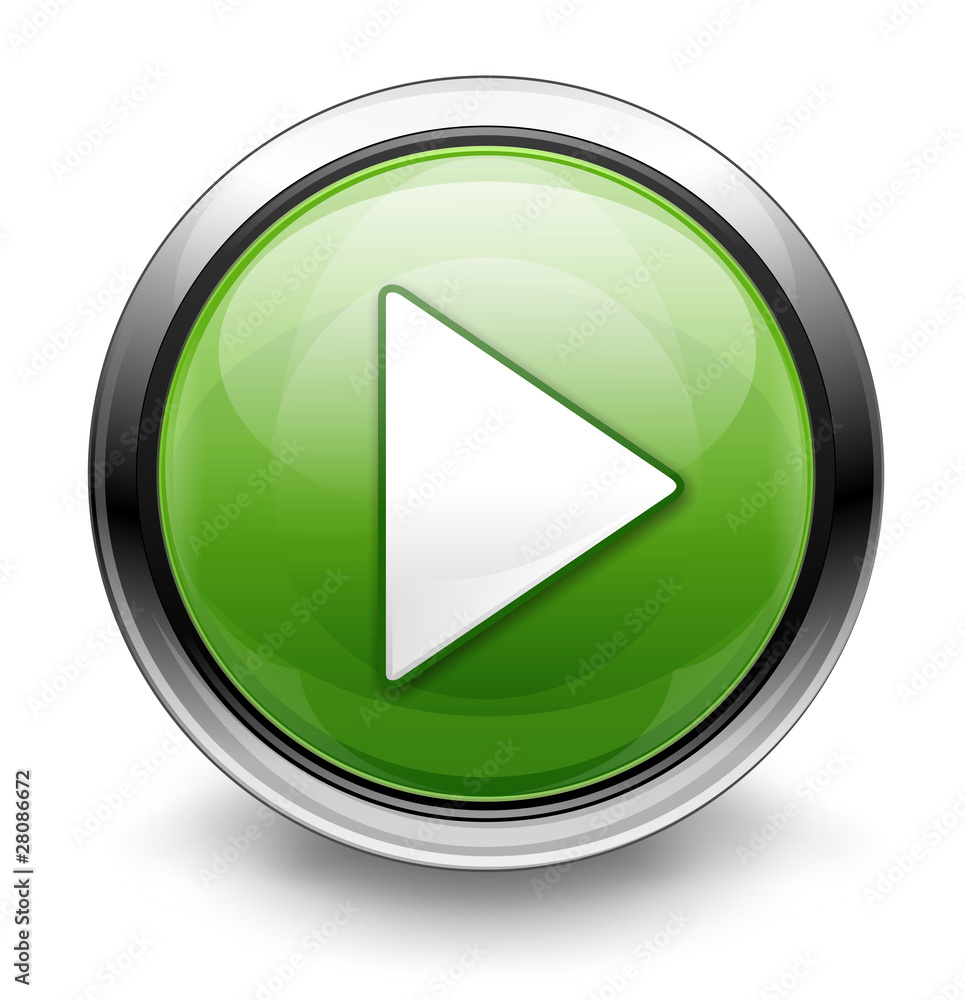 Green play button Stock Illustration | Adobe Stock