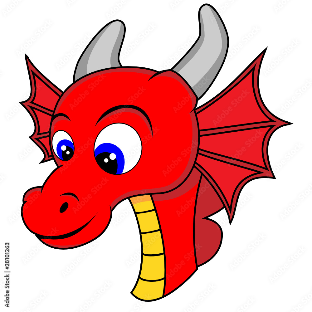 Cute Dragon Head Stock Vector | Adobe Stock