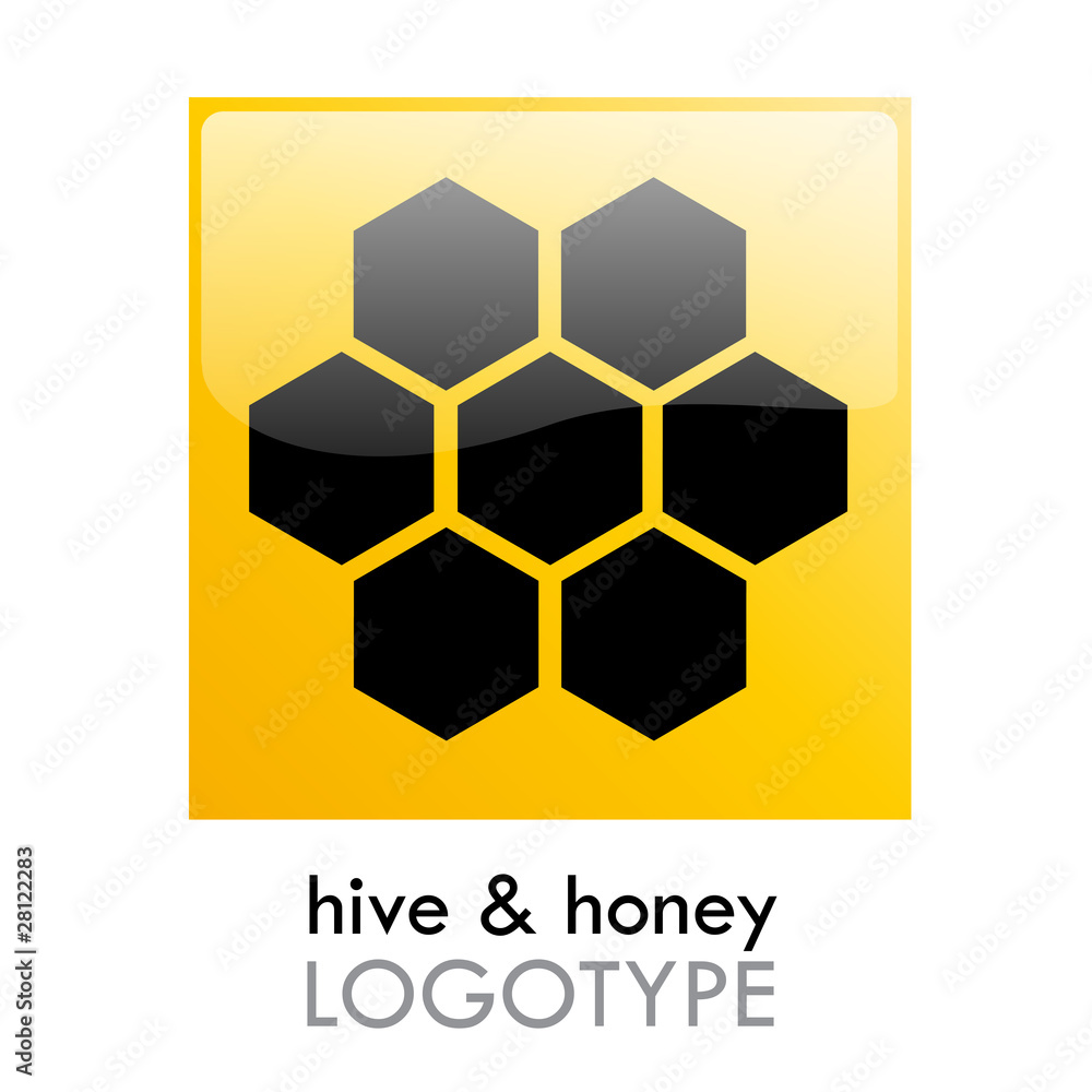 Logo hive & honey (vector) Stock Vector | Adobe Stock