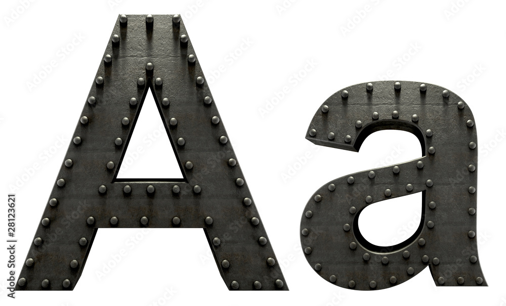 Forge metal font rivet Stock Illustration | Adobe Stock