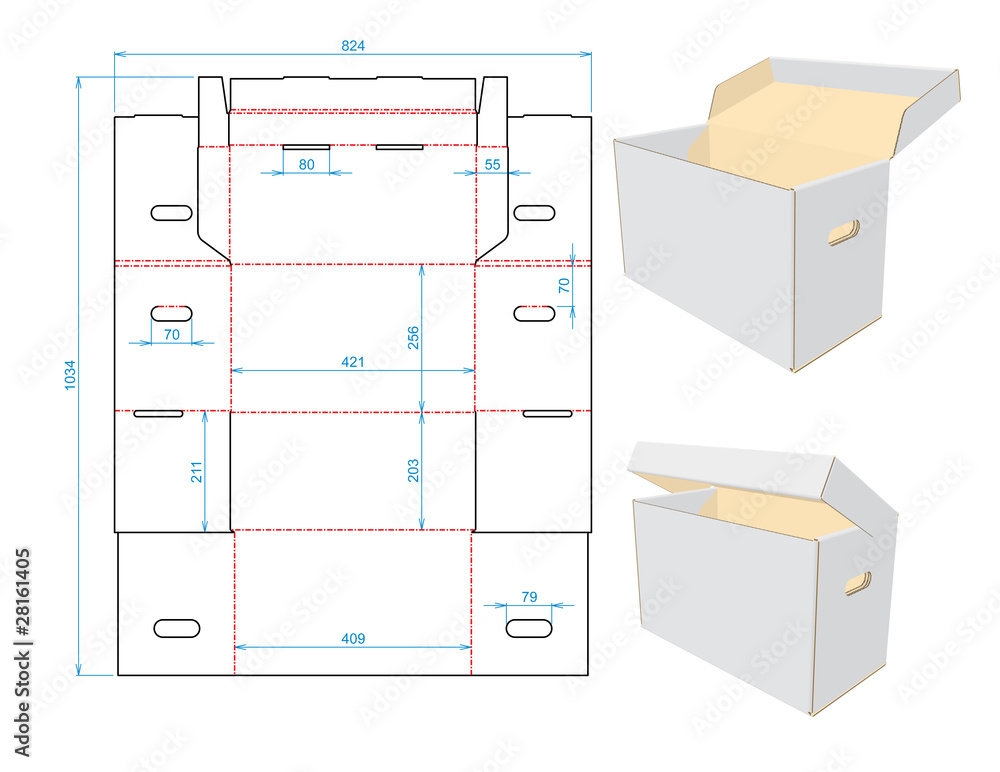 corrugated box Stock Vector | Adobe Stock