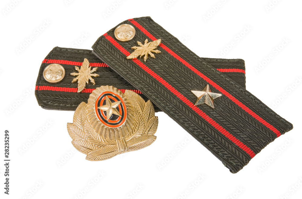 Shoulder strap of russian army on white background Stock Photo | Adobe ...
