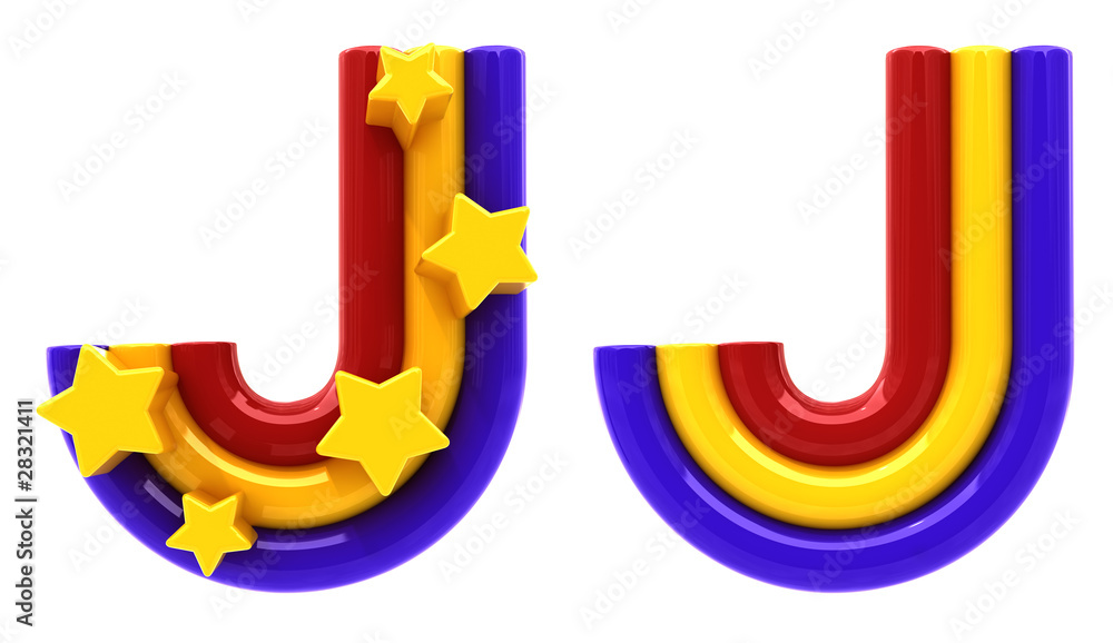 Rainbow and star font letter Stock Illustration | Adobe Stock