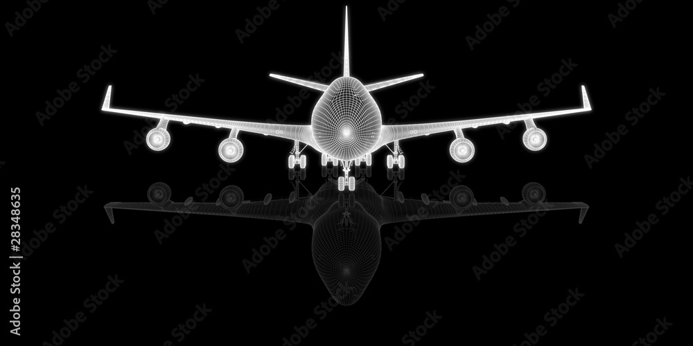 Jumbo Jet - front view (3d) Stock Illustration | Adobe Stock