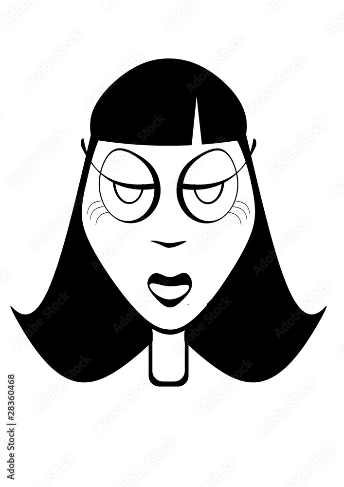 Frau comic kopf Stock-Illustration | Adobe Stock