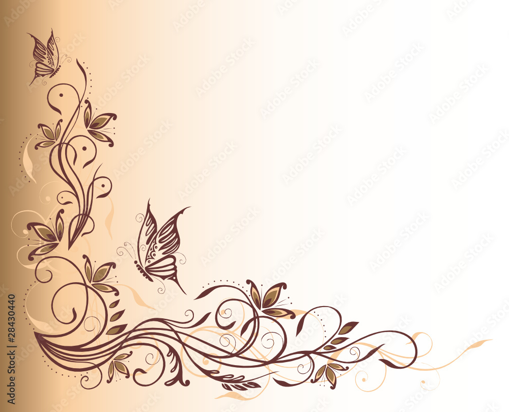 Ranke, flora, filigran, Blumen, background, Vintage style Stock ...