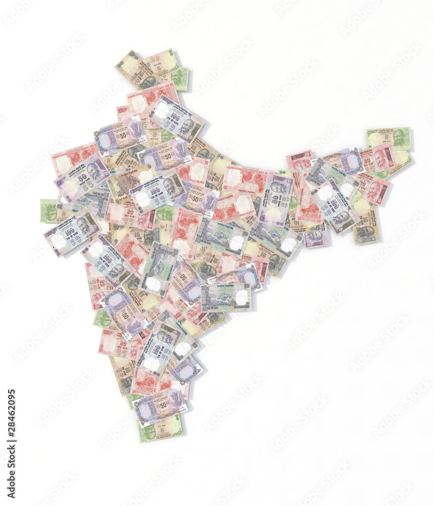 india map with rupee banknotes Stock Illustration | Adobe Stock